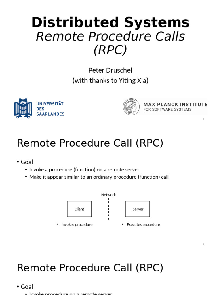 Lecture 3 (RPC) Slides | PDF | Server (Computing) | Library (Computing)