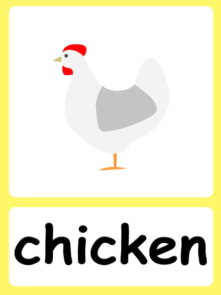 Farm Animal Chicken Flashcard | PDF
