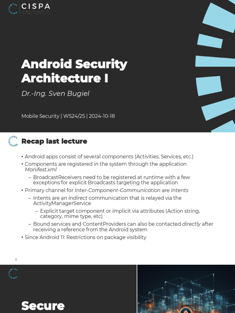 03_Security_Architecture_I | PDF | Android (Operating System) | Mobile App