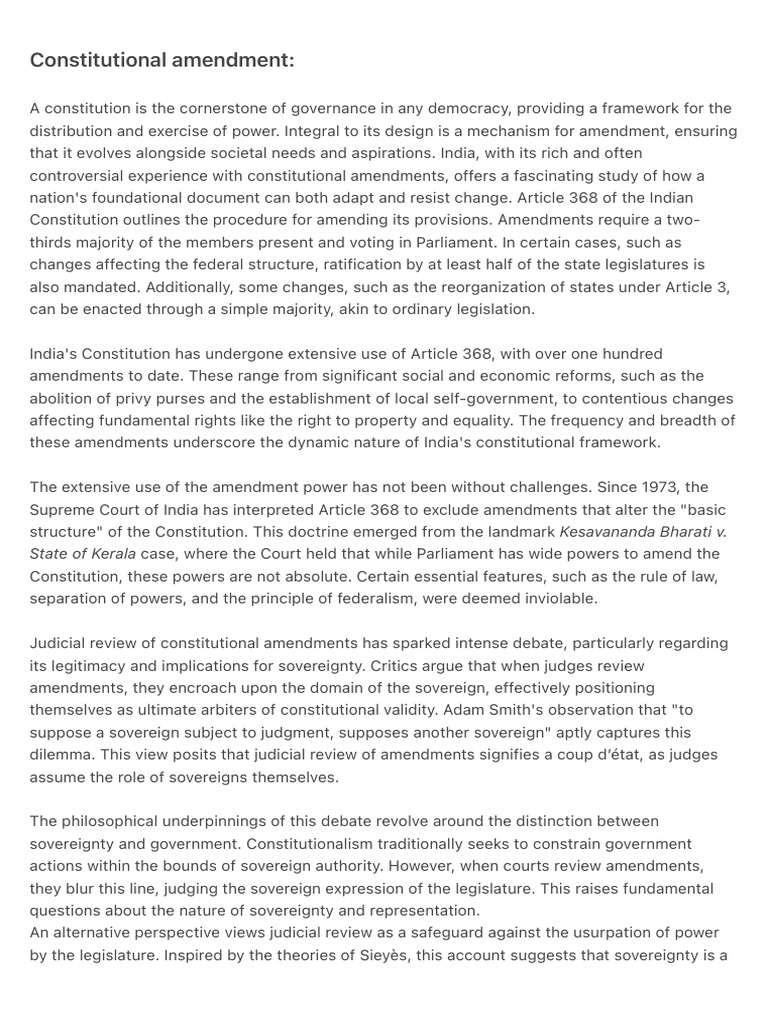 Constitutional Amendment | PDF | Ratification | Constitutional Amendment