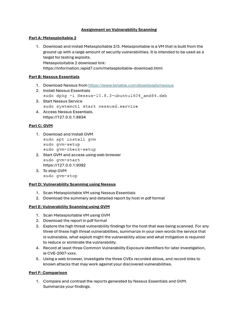 Assignment On Vulnerability Scanning | PDF