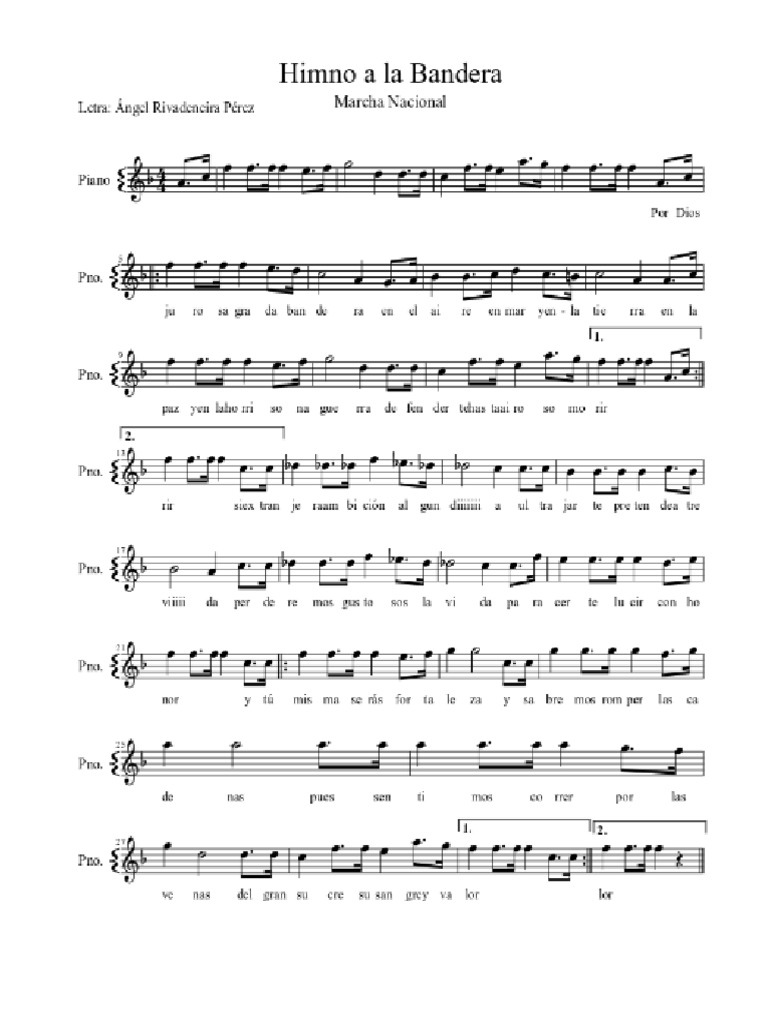 Himno A La Bandera Del Ecuador | PDF