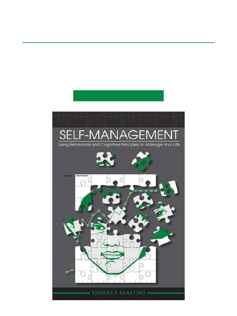 Self Management Using Behavioral and Cognitive Principles To Manage ...