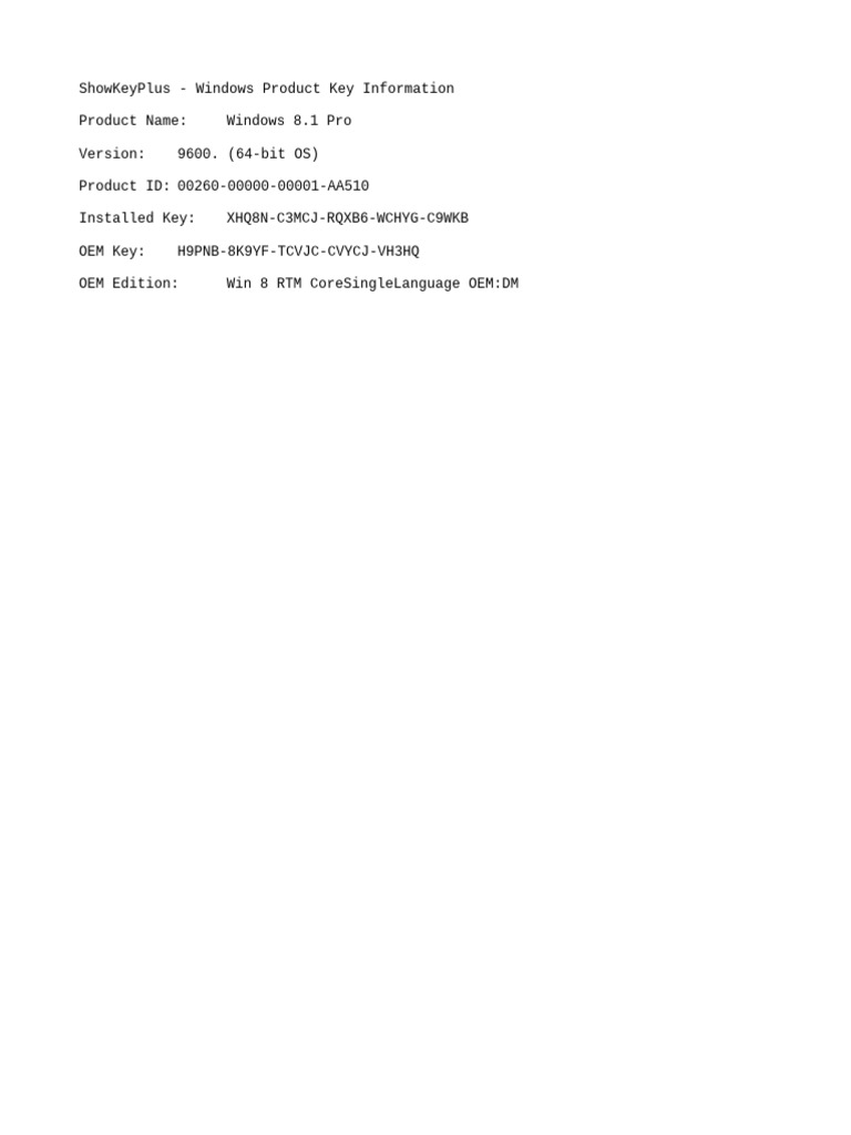 Windows 8.1 Pro Product Key Details | PDF