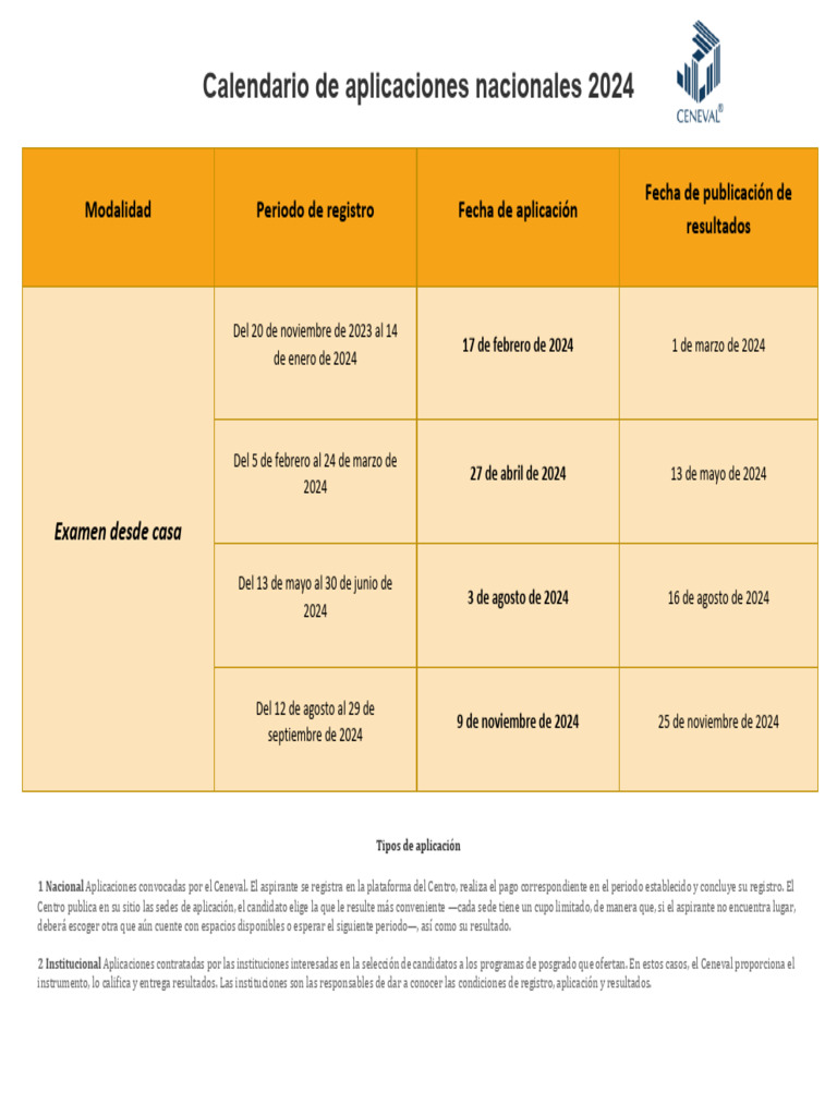 Calendario EXANI III 2024 | PDF