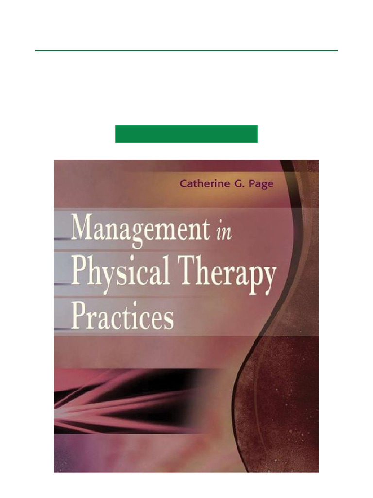 Management in Physical Therapy Practices | PDF | Physical Therapy ...