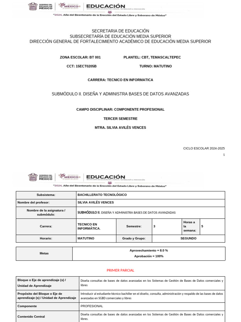 Submódulo Ii. Bda | PDF | Bases de datos | Evaluación