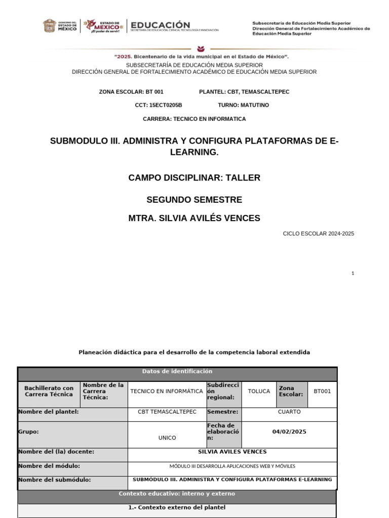SUBMÓDULO III. ADMINISTRA Y CONFIGURA PLATAFORMAS E-LEARNING | PDF | Plan de estudios | Moodle