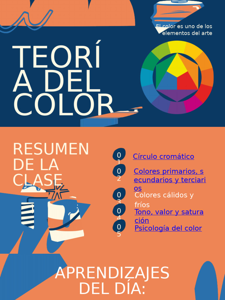 Presentación Educativa de La Teoría Del Color | PDF | Color | Azul