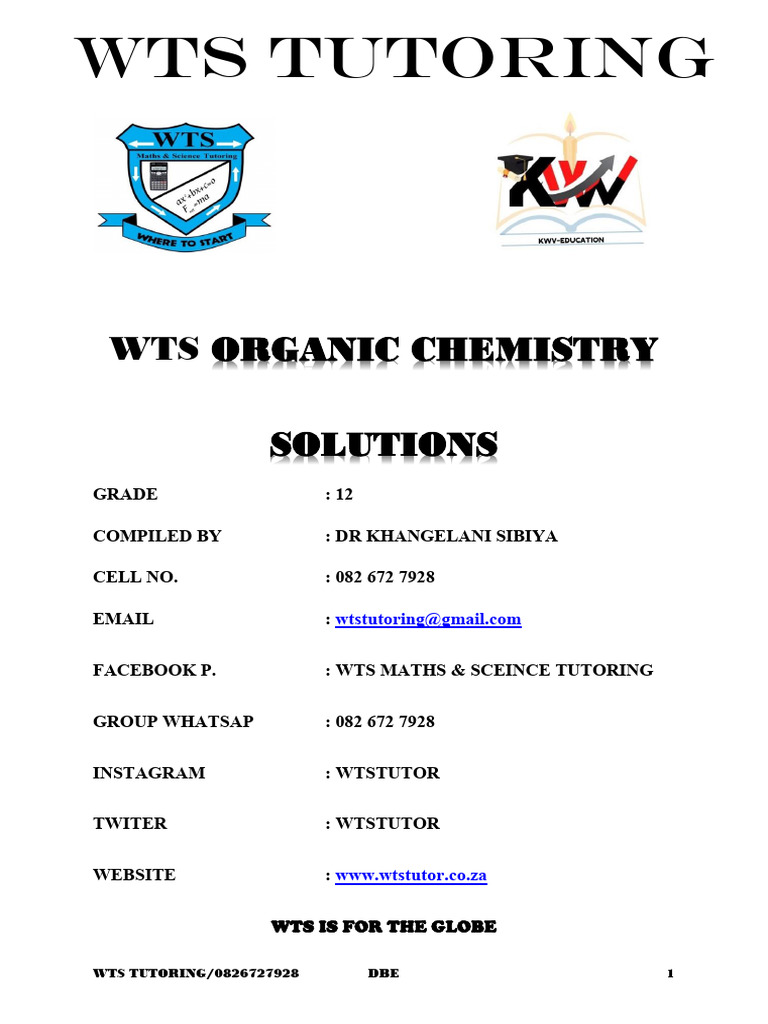 Grade 12 Organic Chemistry Notes | PDF