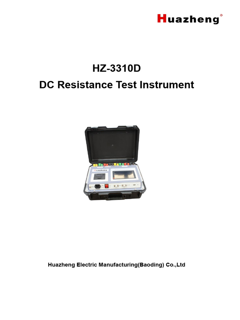 HZ-3310D DC Resistance Tester Overview | PDF | Transformer ...
