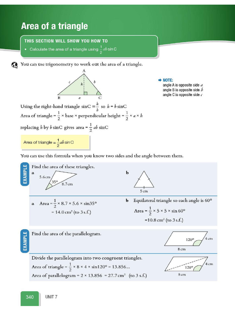 Area of triangle | PDF