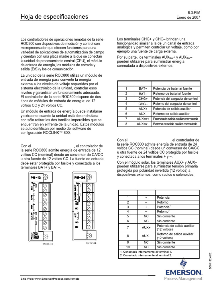 Roc800 Power Input Modules 6 3 Pim Es 133446 | PDF | Corriente continua | Hardware de la computadora