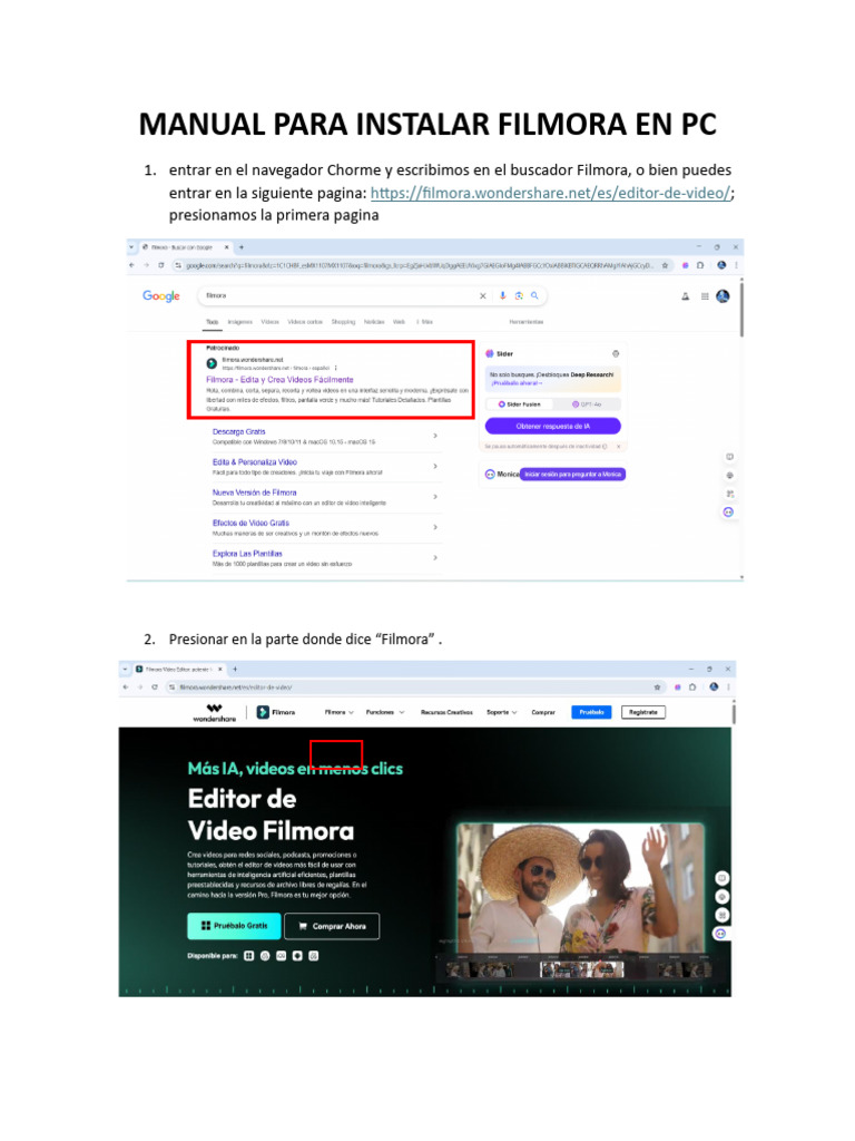 Manual para Instalar Filmora | PDF