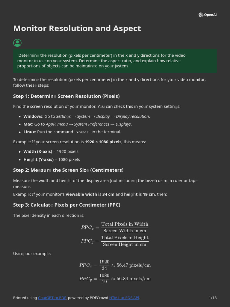 Monitor Resolution and Aspect | PDF | Pixel | Display Resolution