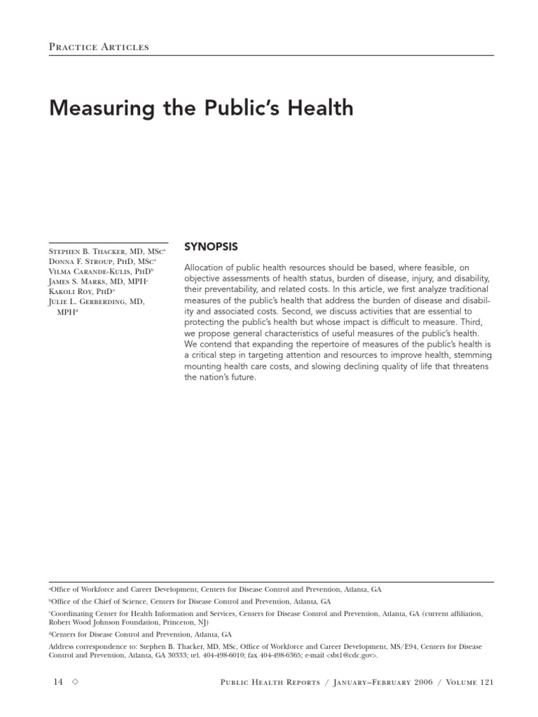 Assessing Public Health Metrics and Costs | PDF | Chronic Condition ...
