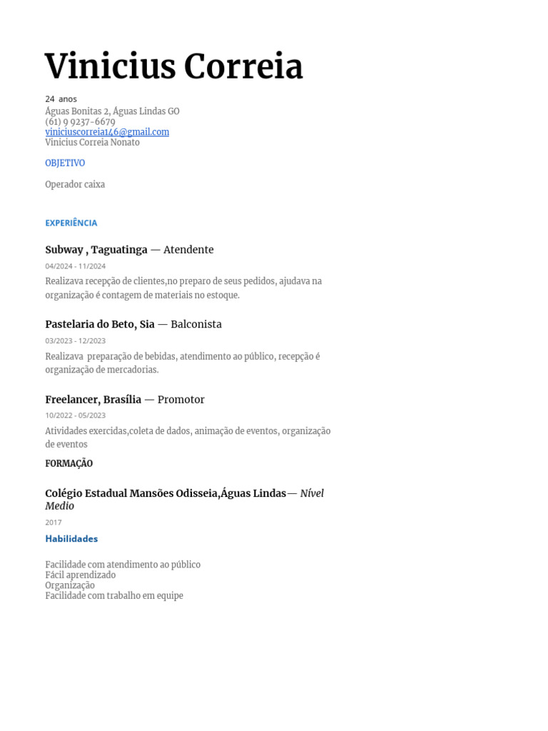 Currículo Caixa | PDF