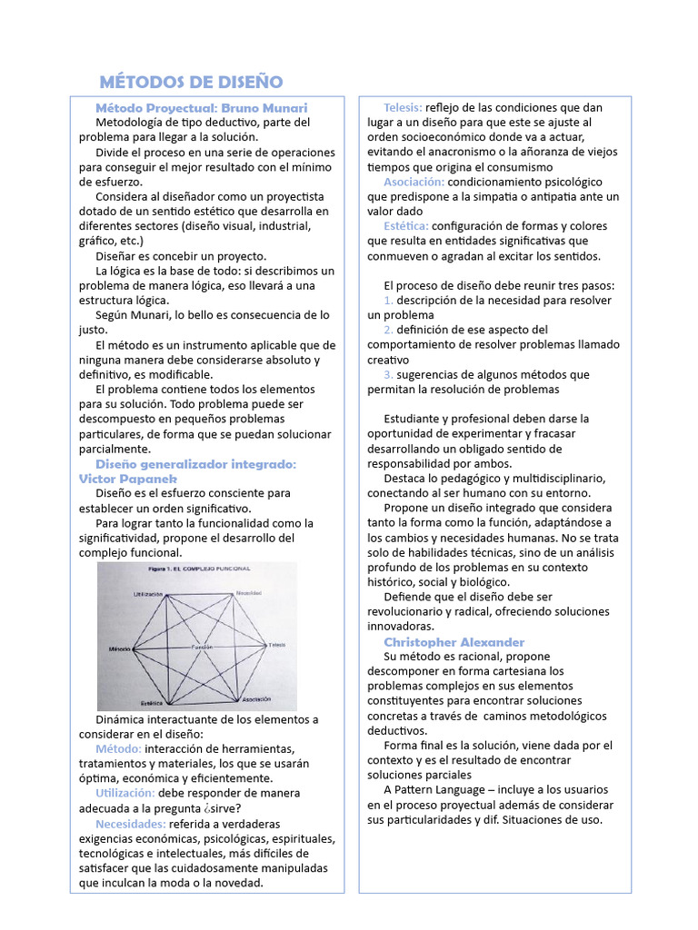 MÉTODOS DE DISEÑO - Vilchis Cap 6 | PDF | Diseño | Sicología