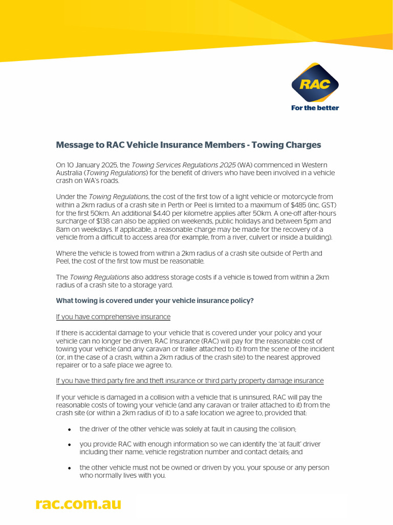 Important Notice - Towing Charges 11042025 | PDF | Vehicle Insurance ...
