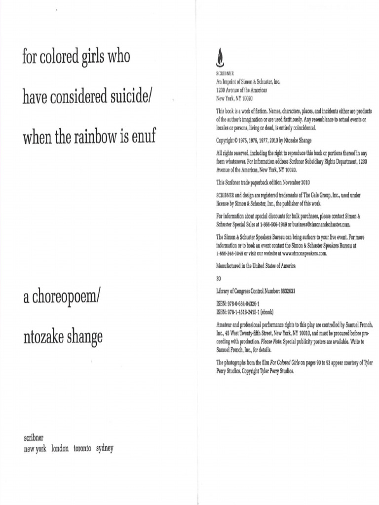 For Colored Girls | PDF