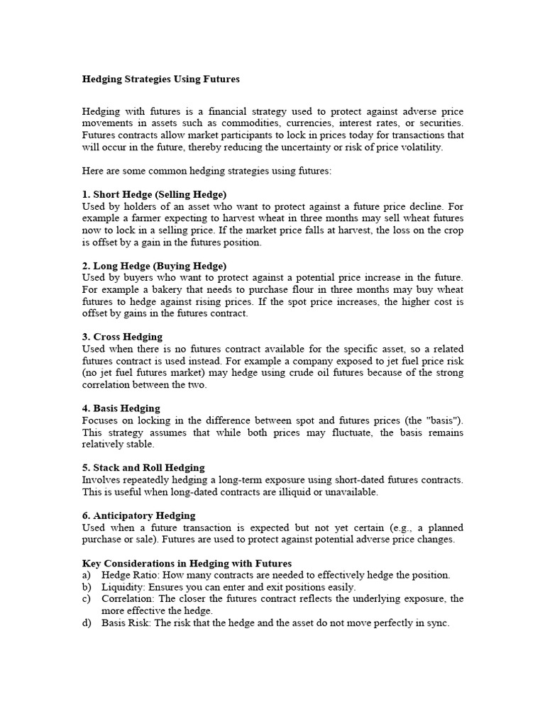 Effective Futures Hedging Strategies | PDF | Hedge (Finance) | Futures ...