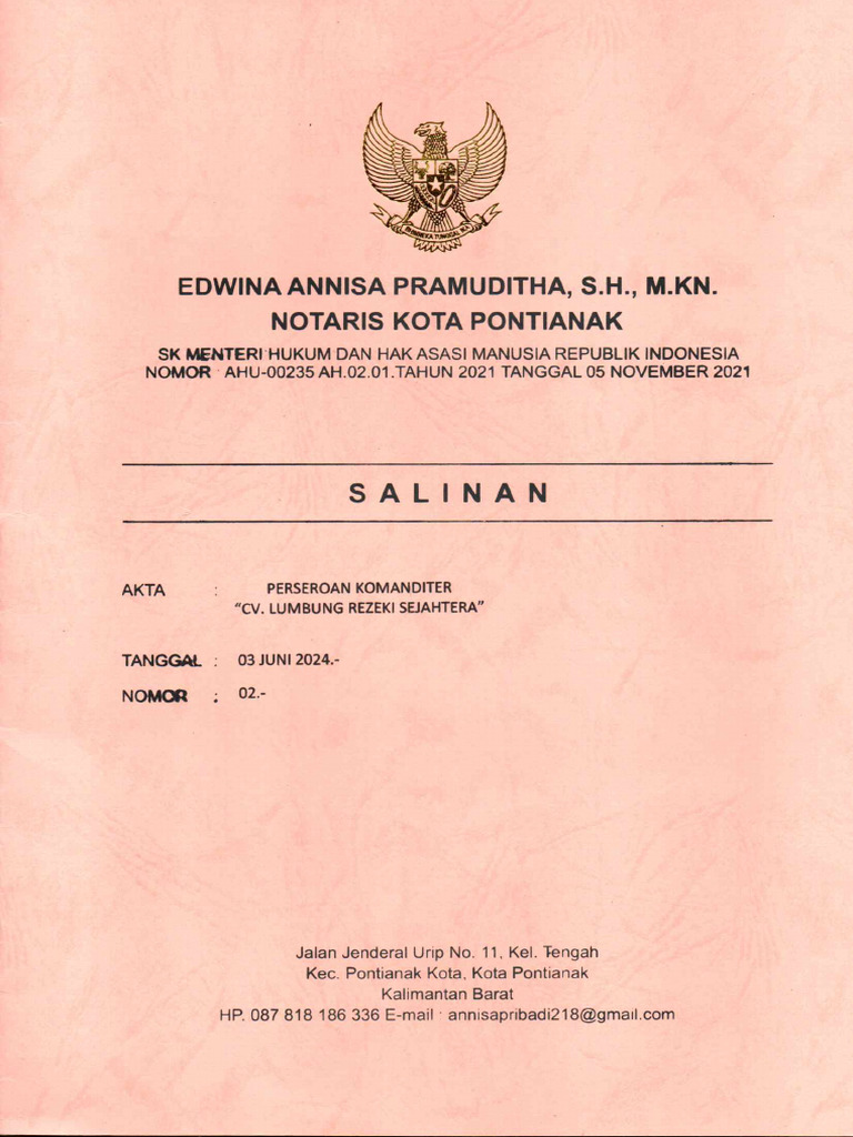 CP CV Lumbung Rezeki Sejahtera | PDF