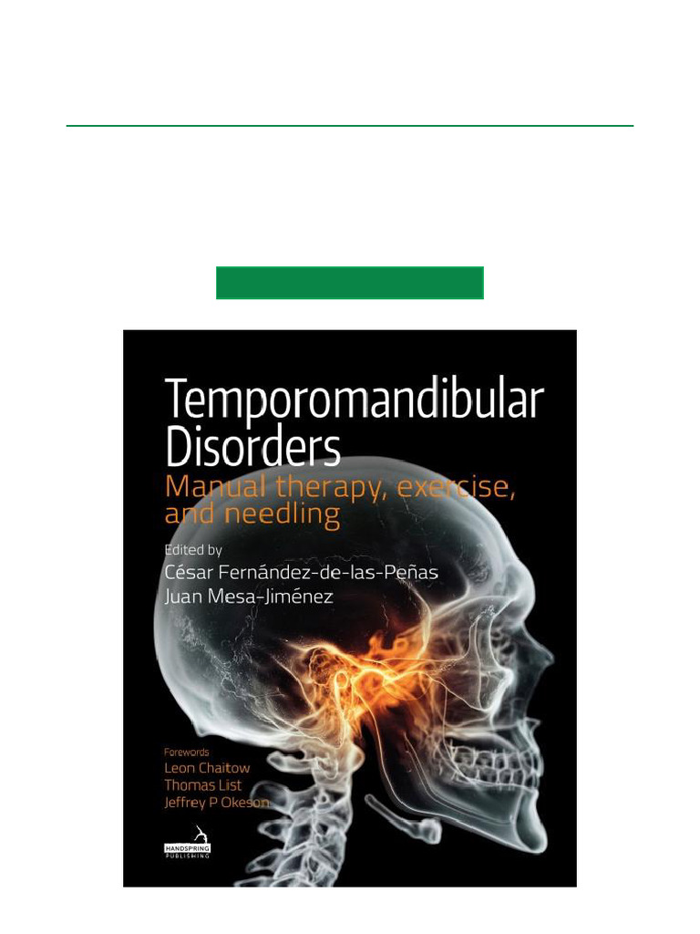 Temporomandibular Disorders Manual therapy, exercise, and needling Full Text PDF | PDF ...