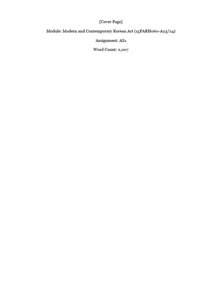 AS1 ContemporaryKoreanArt | PDF | Textiles