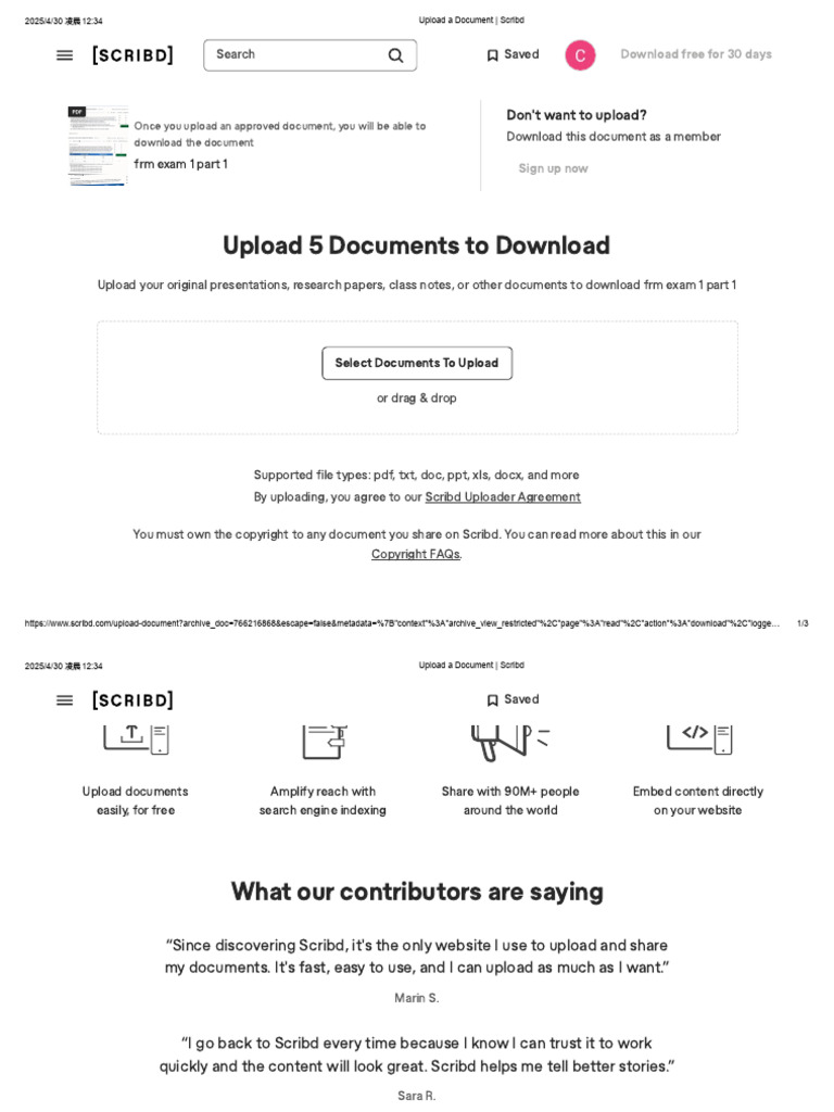 Upload A Document - Scribd | PDF | Scribd | World Wide Web