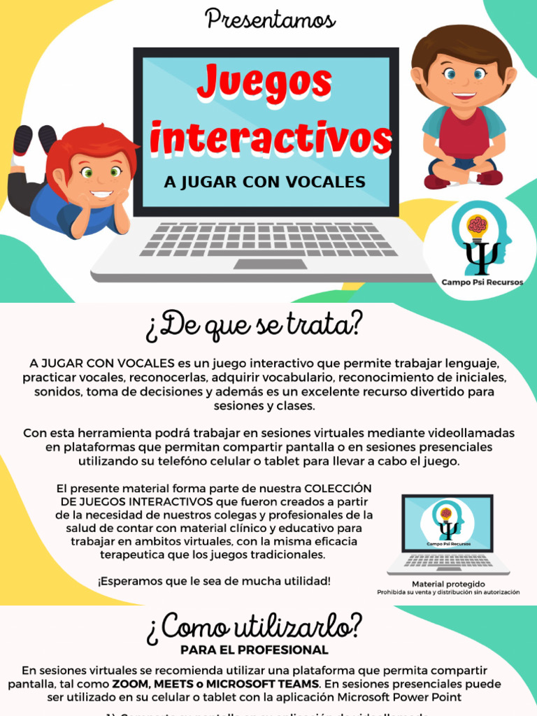 Actividad Interactiva con Vocales | PDF