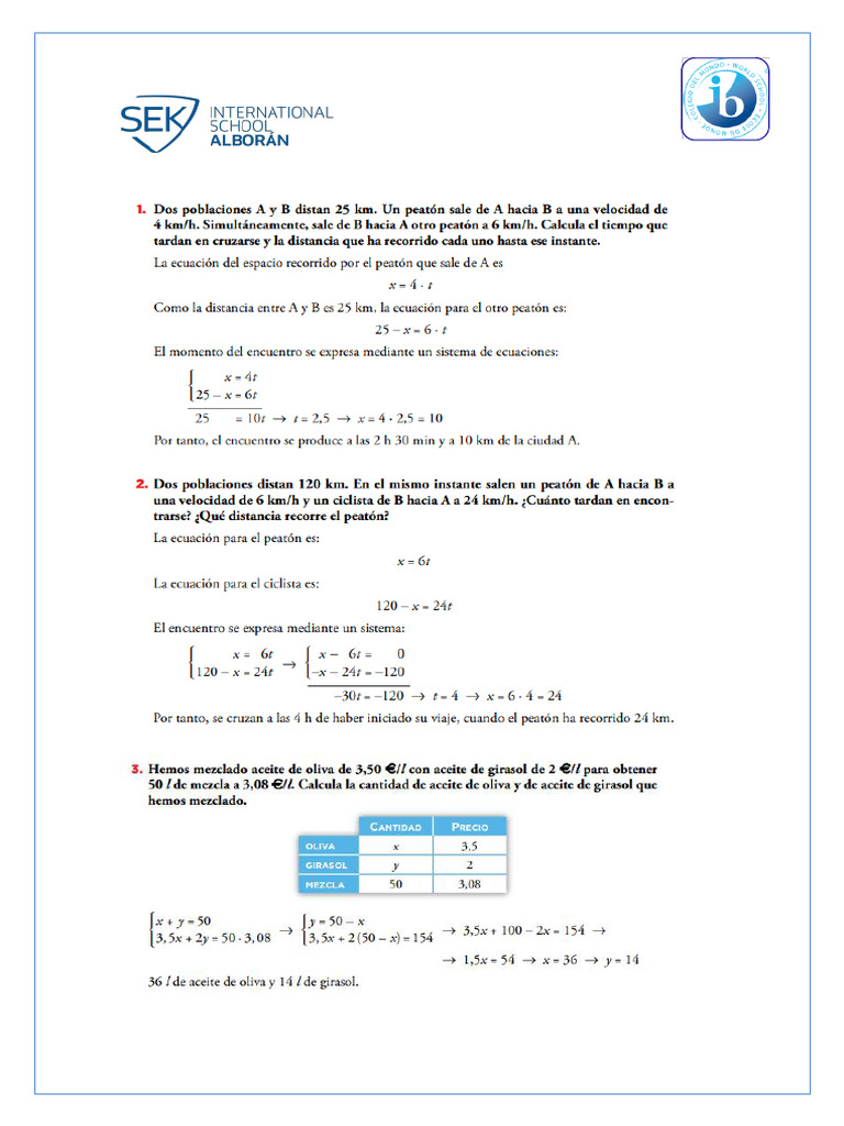 Problemas Resueltos de Sistemas de Ecuaciones Lineales y No Lineales | PDF