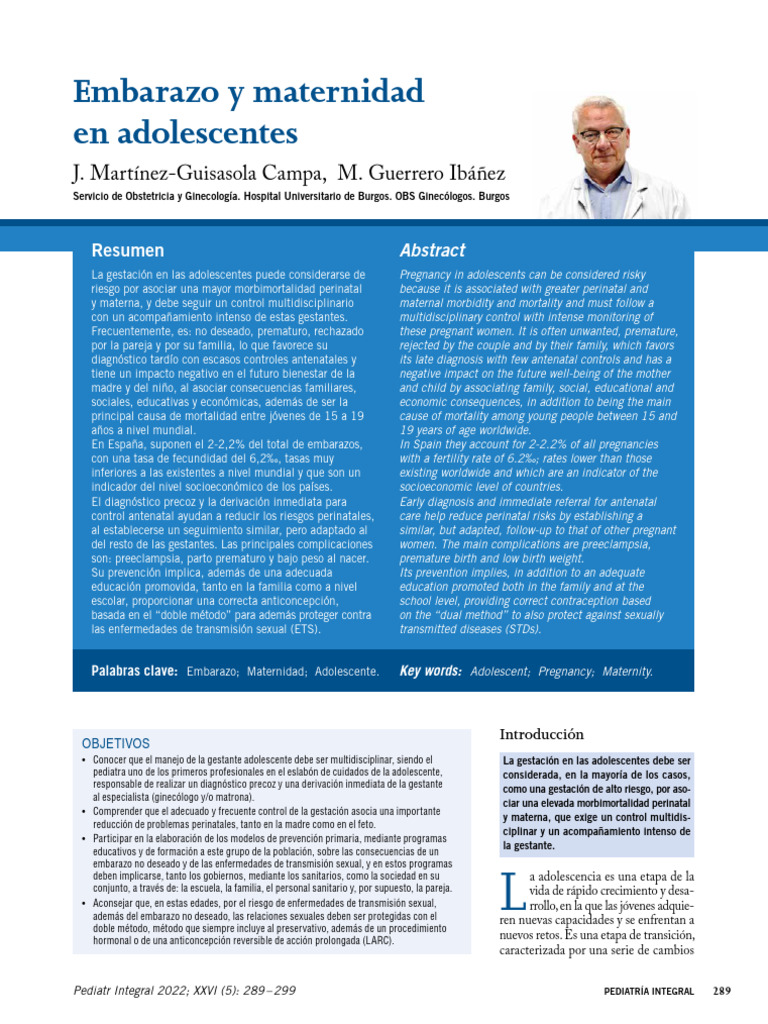 ARTICULO EMBARAZO ADOLESCENTE n5-289-299_JavierMartinez | PDF | El embarazo | Partería