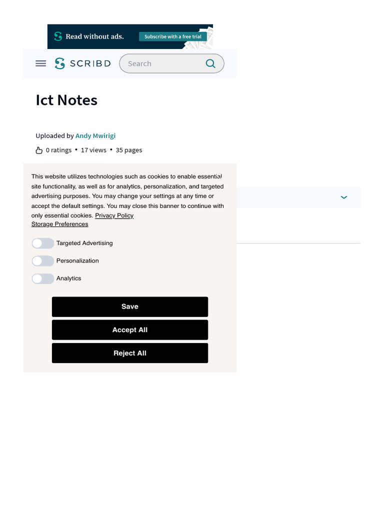 Ict Notes | PDF | Graphical User Interfaces | Computer Hardware | PDF