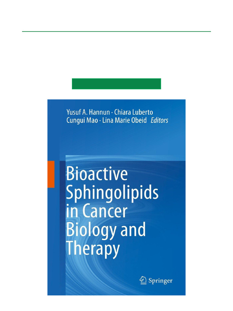 Bioactive Sphingolipids in Cancer Biology and Therapy Open Access Download | PDF | Biochemistry ...