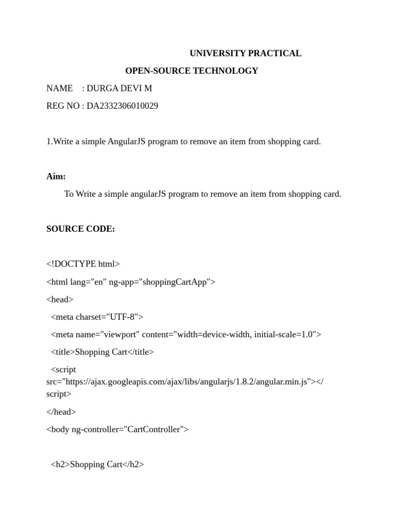 Da2332306010029 - Durga Devi M Open Source Technology Practical | PDF | Databases | Mongo Db