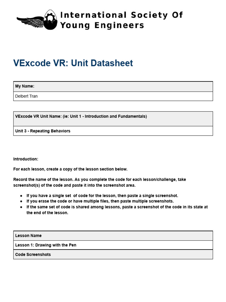 Unit 3 - Repeating Behaviors | PDF