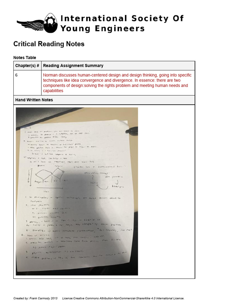 Critical Reading Notes Template | PDF