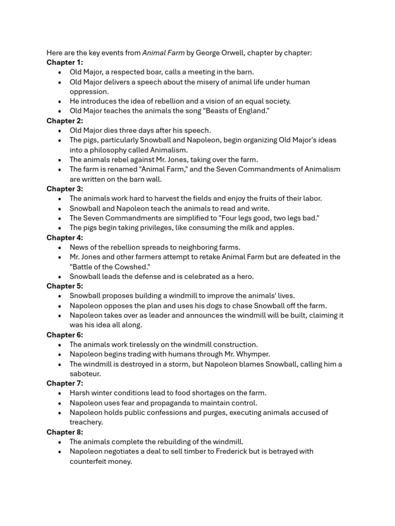 Key Events in Animal Farm Explained | PDF