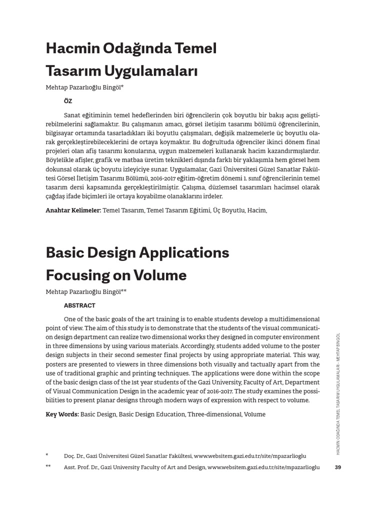 Hacmin Oda____nda Temel Tasar__m Uygulamalar__[#437185]-494787 | PDF