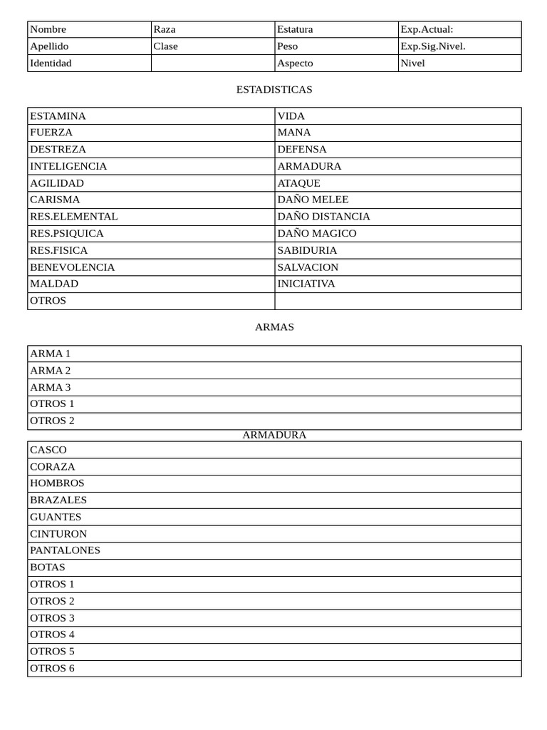 FICHA ROL ADRI | PDF