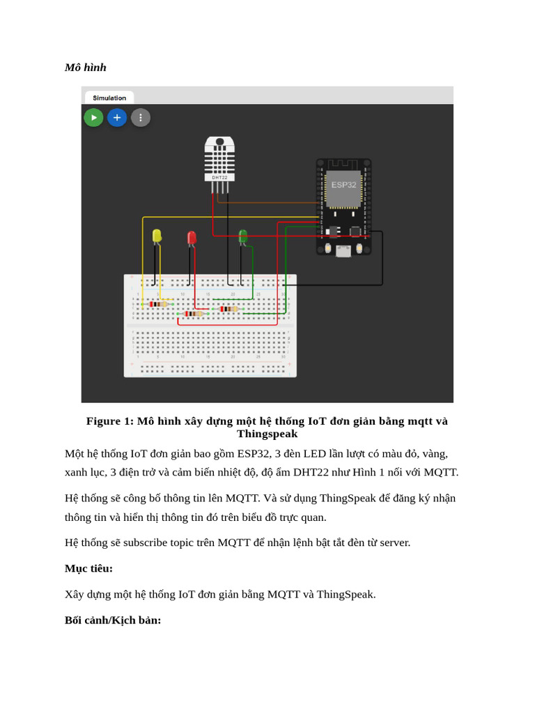 SV-Lab 7 - Xây Dựng Hệ Thống IoT Đơn Giản Bằng Cách Sử Dụng MQTT-and-ThingSpeak | PDF