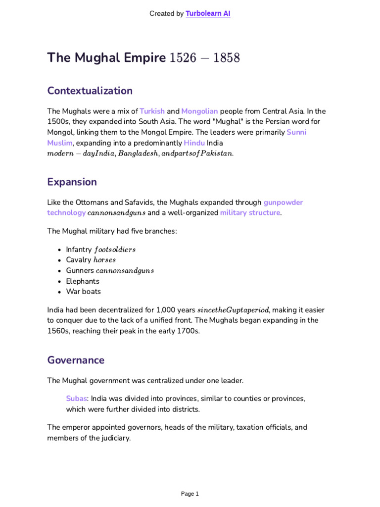 Overview of The Mughal Empire | PDF | Mughal Empire | Freedom Of Religion