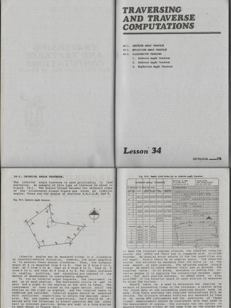 Chapter 5 - Traversing, Traverse Adjustment and Area Computation | PDF
