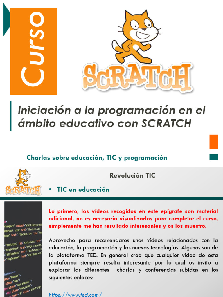 T01 - 04 - Charlas Sobre Educación, TIC y Programación | PDF | Scratch (lenguaje de programación ...