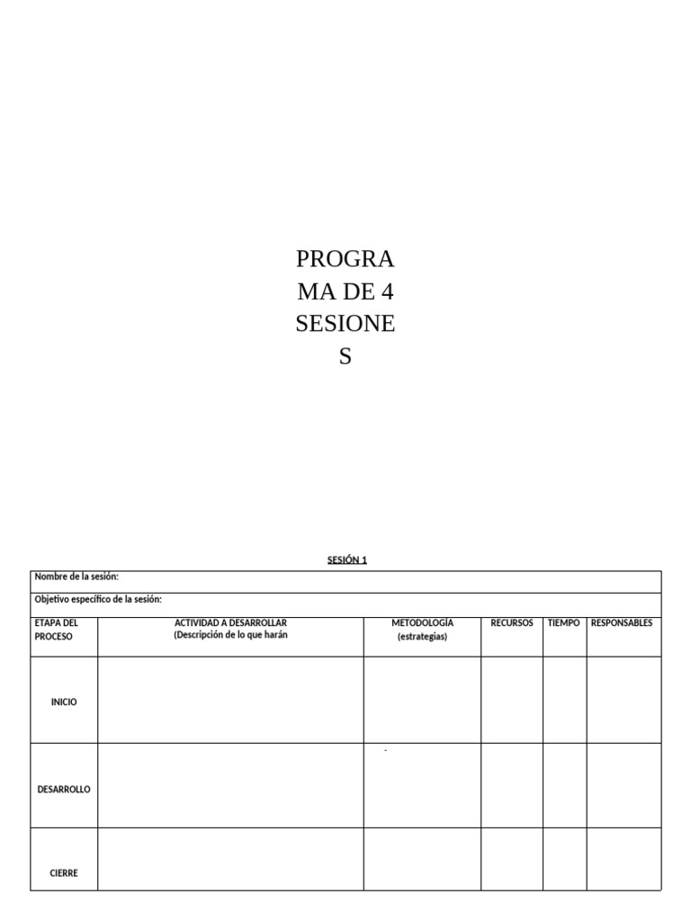 Matriz de Diseño de Sesion | PDF