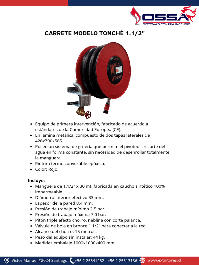 Carrete Tonché 1.1/2" para Intervención | PDF