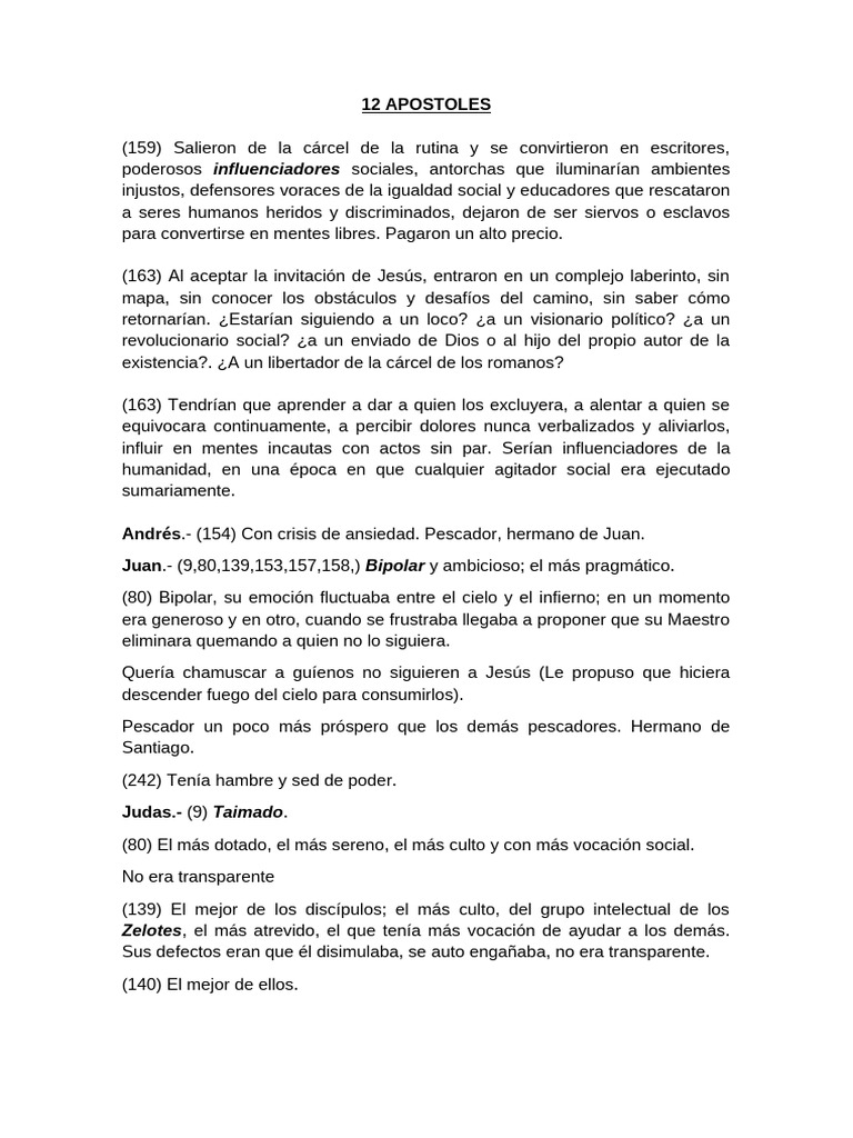 Los 12 Apóstoles: Influencia y Desafíos | PDF