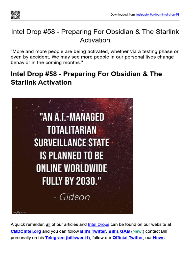 Gideon Intel Drop 58 Justpasteit | PDF | Bible | Unidentified Flying Object