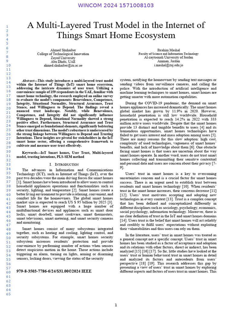 A Multi-Layered Trust Model in The Internet of | PDF | Home Automation ...