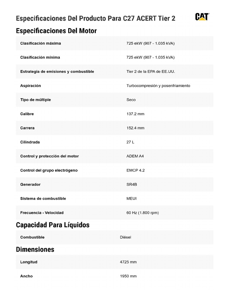 C27 ACERT Tier 2 | PDF